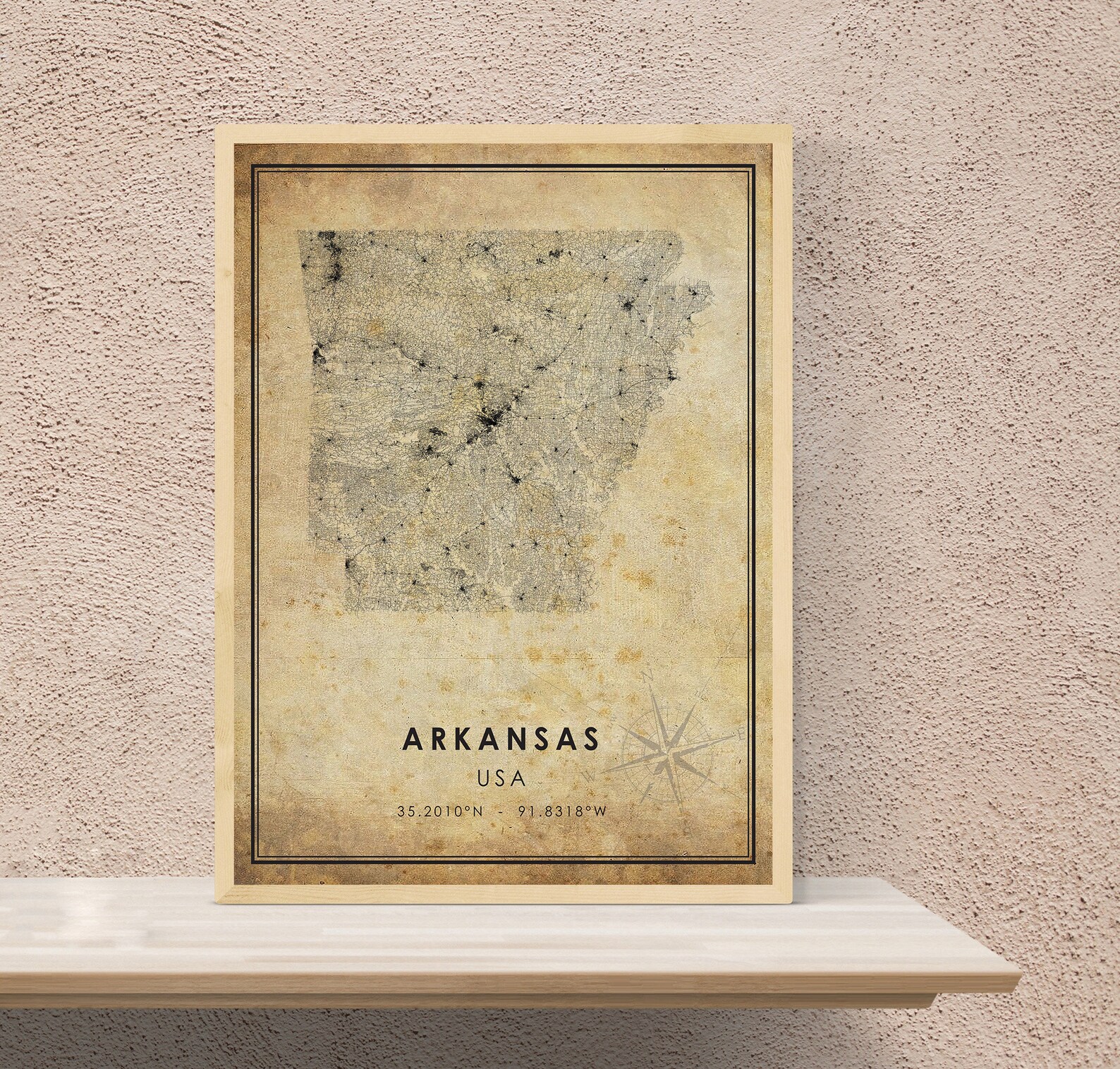 Arkansas Vintage Map Print Arkansas Map Arkansas Map Art | Etsy