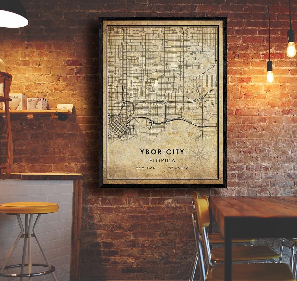 Ybor City Map Print Ybor City Map Florida Map Art Ybor | Etsy