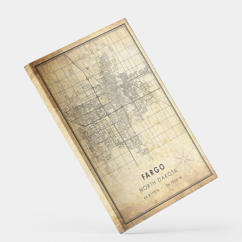Fargo Vintage Map Print Fargo Map North Dakota Map Art - Etsy