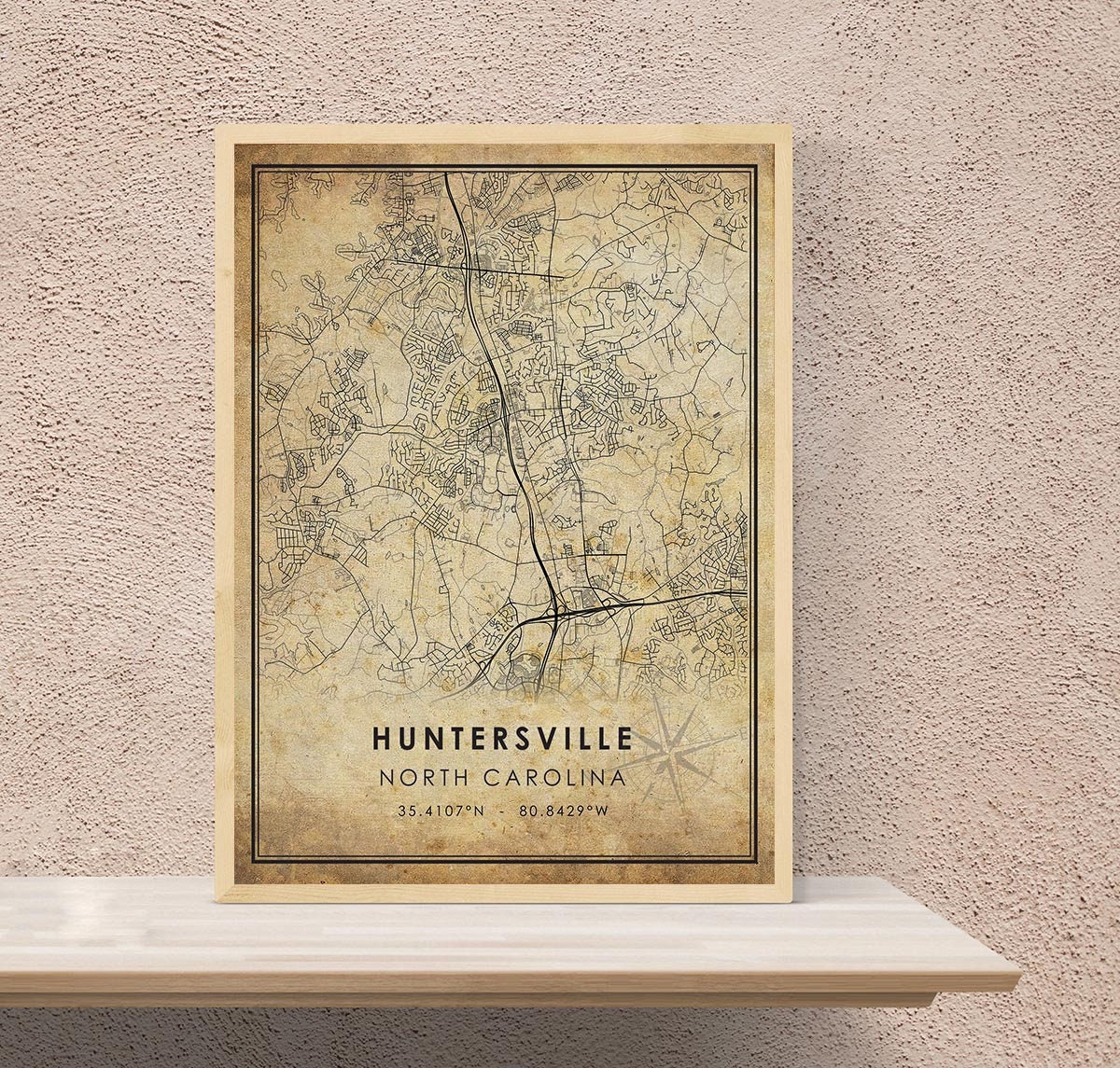 Huntersville Map Print Huntersville Map North Carolina Map | Etsy