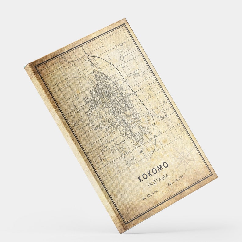 Kokomo Map Print | Kokomo Map | Indiana Map Art | Kokomo City Road Map ...