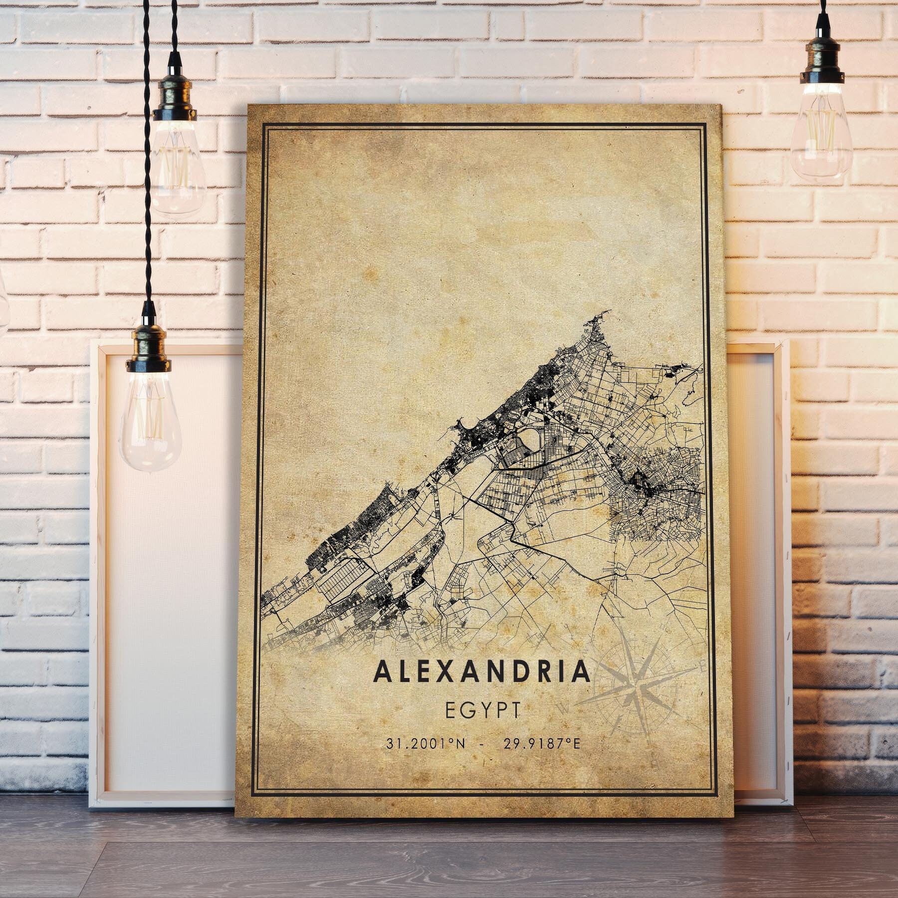 Alexandria Vintage Map Print | Alexandria Map | Egypt Map Art ...