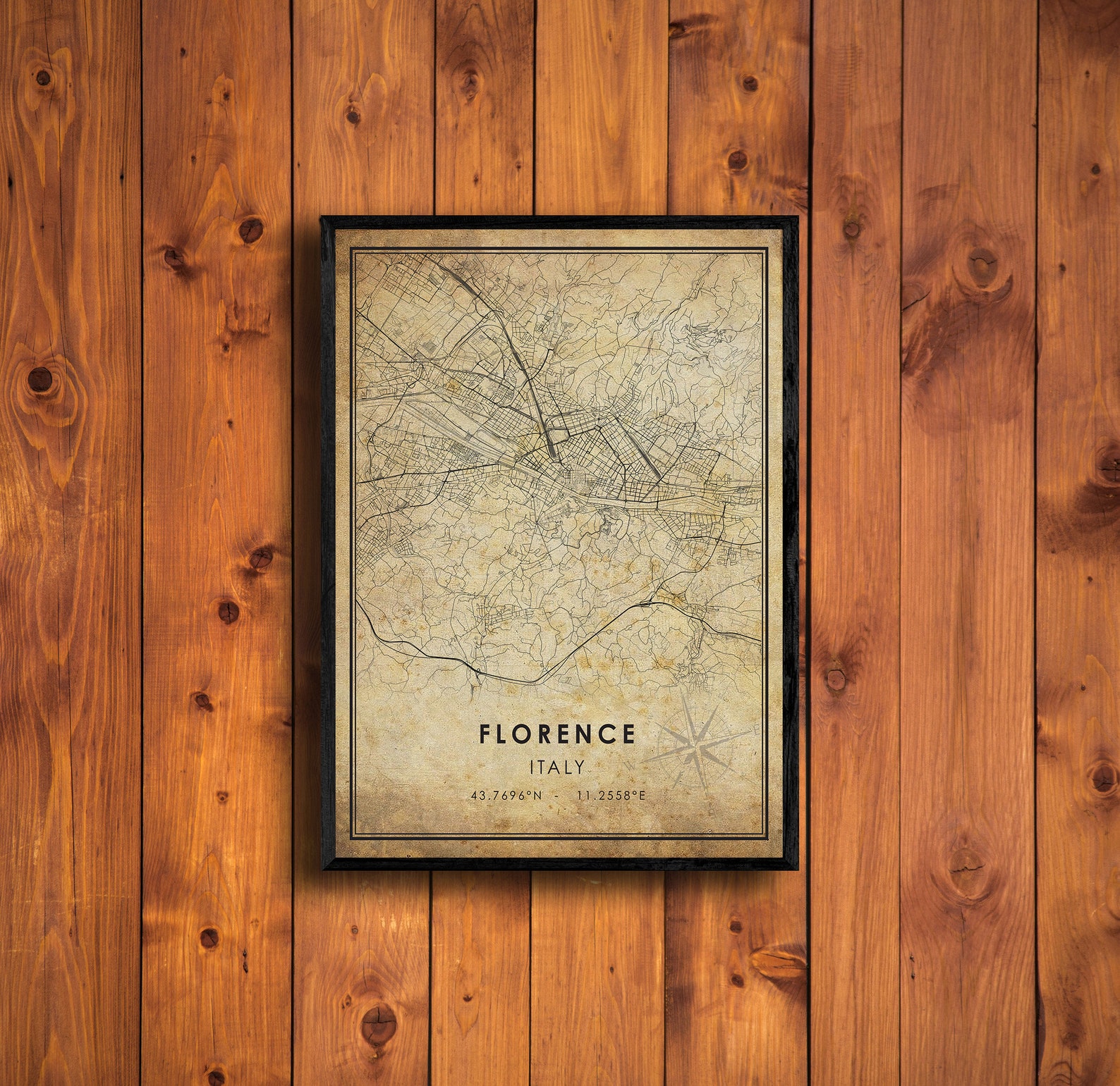 Florence Vintage Map Print Florence Map Italy Map Art | Etsy