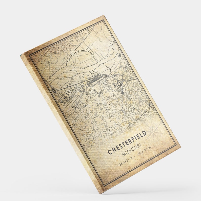 Chesterfield Vintage Map Print Chesterfield Map Missouri - Etsy