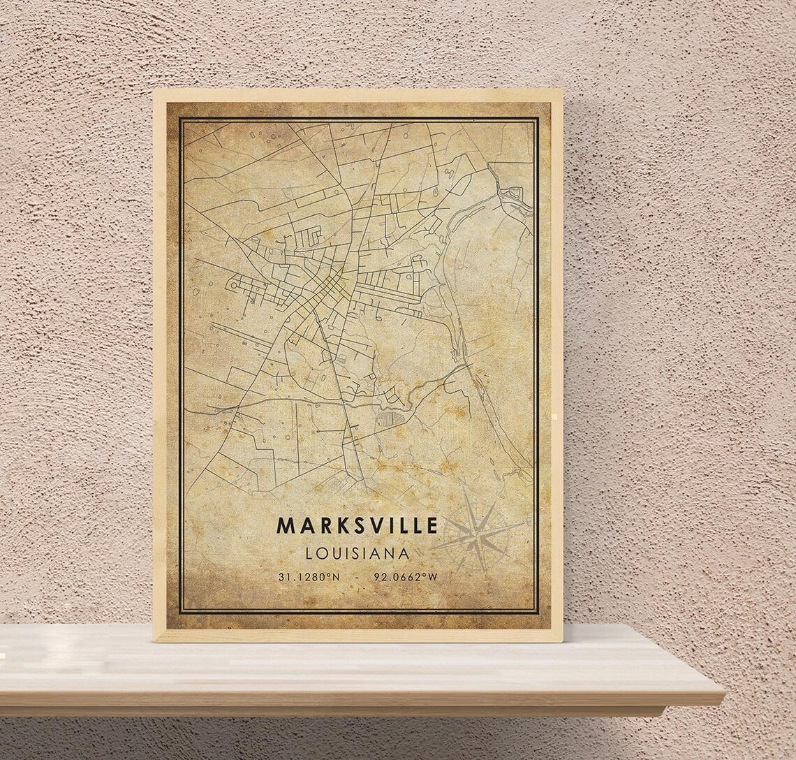 Marksville Map Print Marksville Map Louisiana Map Art - Etsy