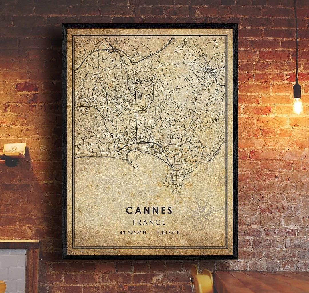 Cannes Map Print Cannes Map France Map Art Cannes City Road Map Poster ...