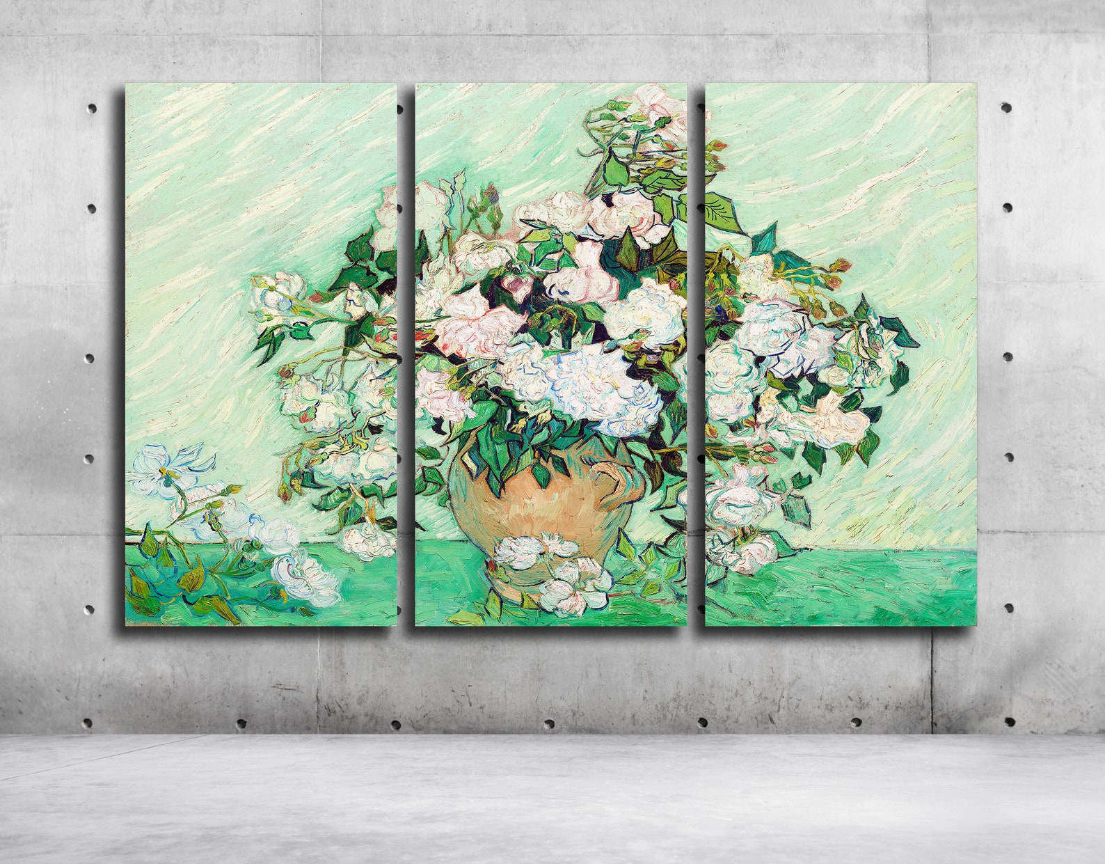 Roses (1890) - Vincent Van Gogh | Vincent Van Gogh Canvas Print ...