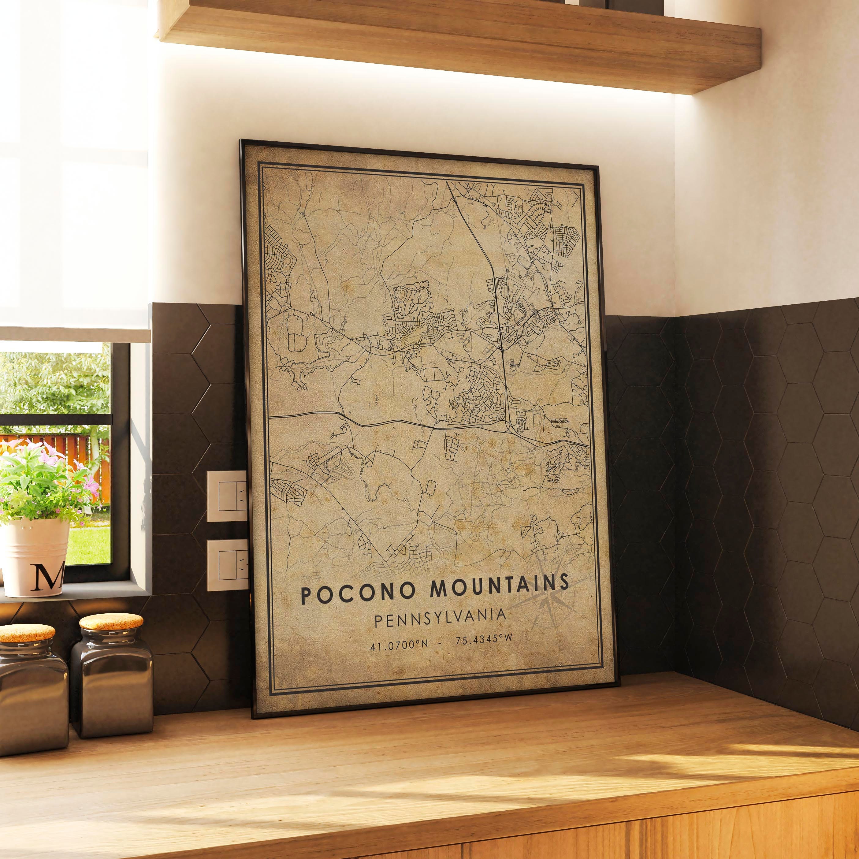 Pocono Mountains Map Print Pocono Mountains Map - Etsy