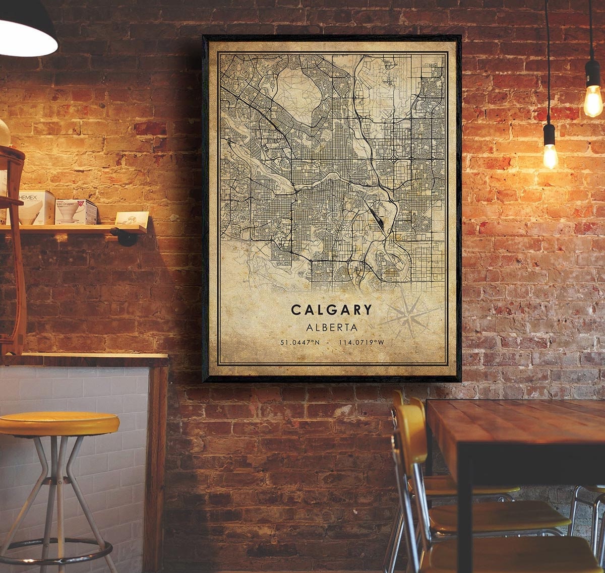 Calgary Vintage Map Print Calgary Map Canada Map Art - Etsy
