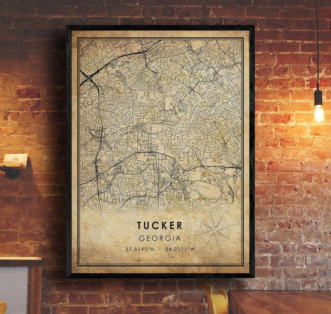 Tucker Map Print Tucker Map Georgia Map Art Tucker City | Etsy