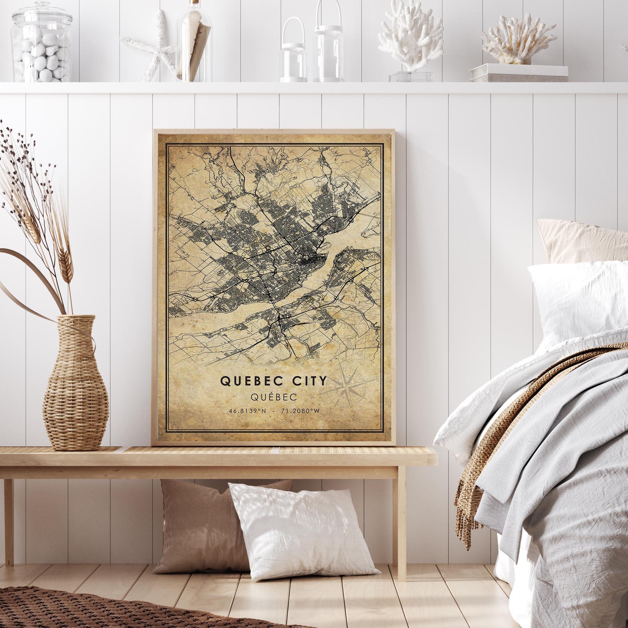 Quebec City Vintage Map Print Quebec City Map Canada Map - Etsy