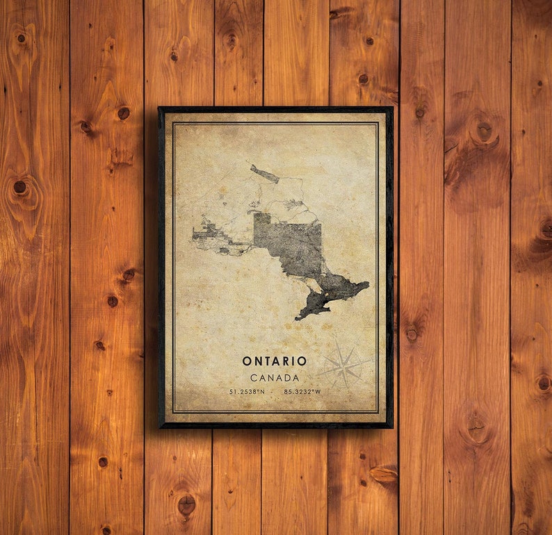 Ontario Map Print Ontario Map Canada Map Art Ontario - Etsy