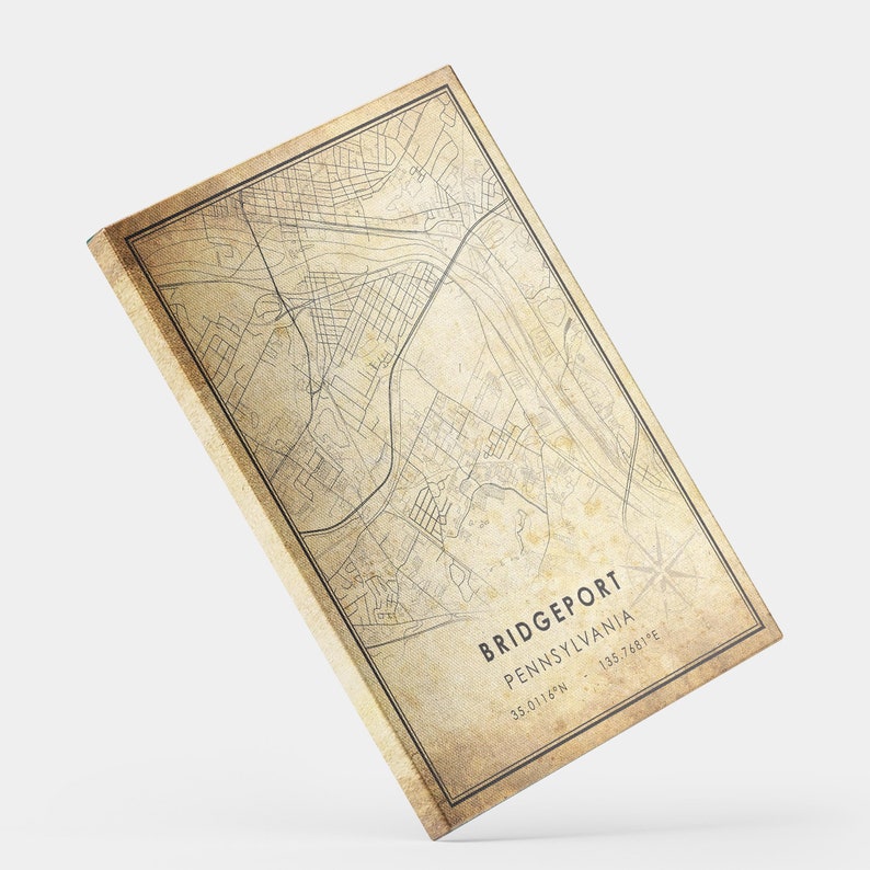 Bridgeport Vintage Map Print Bridgeport Map Pennsylvania - Etsy