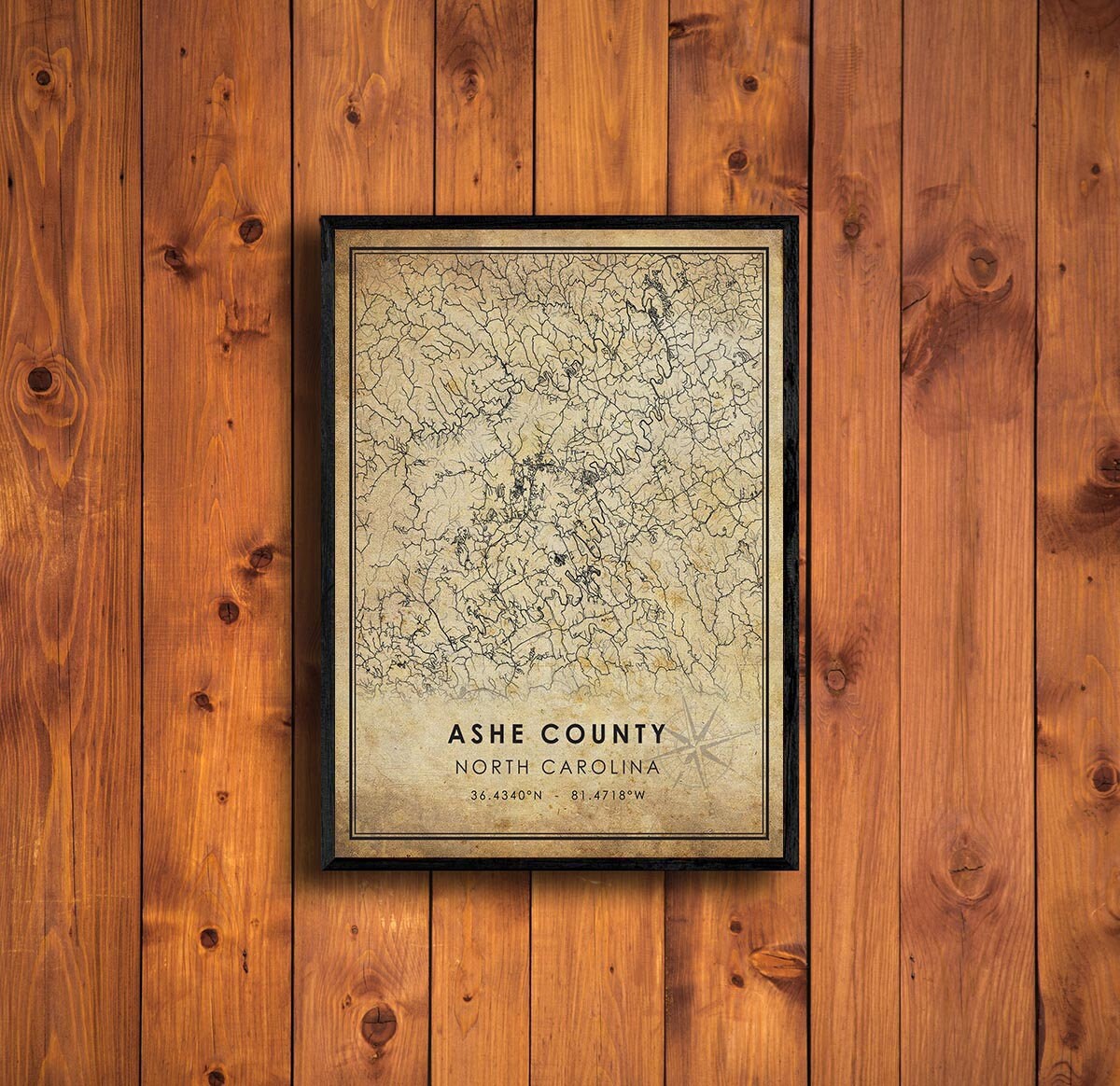 Ashe County Map Print Ashe County Map North Carolina Map - Etsy