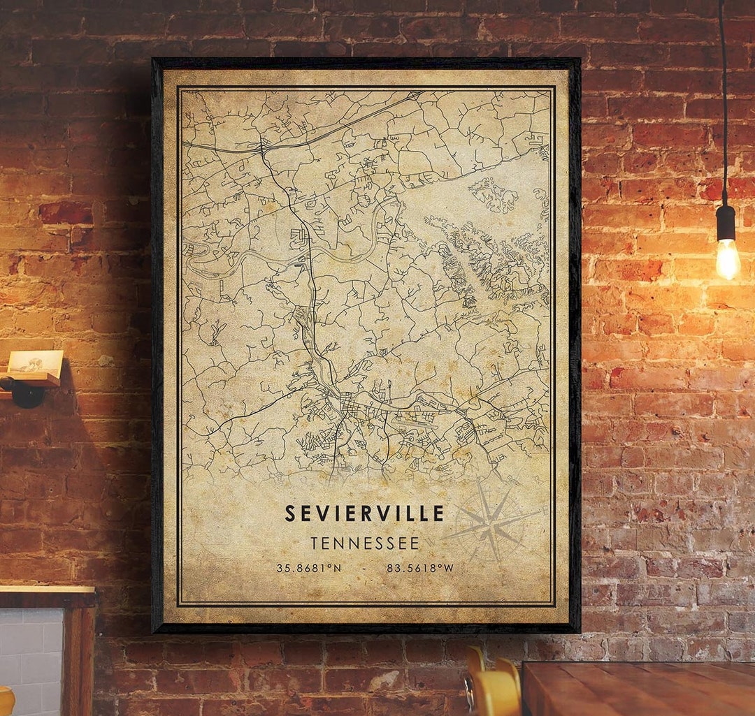 Sevierville Map Print | Sevierville Map | Tennessee Map Art ...