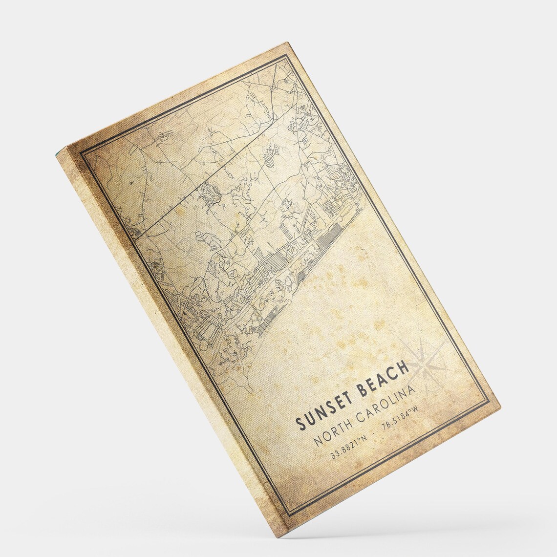 Sunset Beach Map Print | Sunset Beach Map | North Carolina Map Art ...