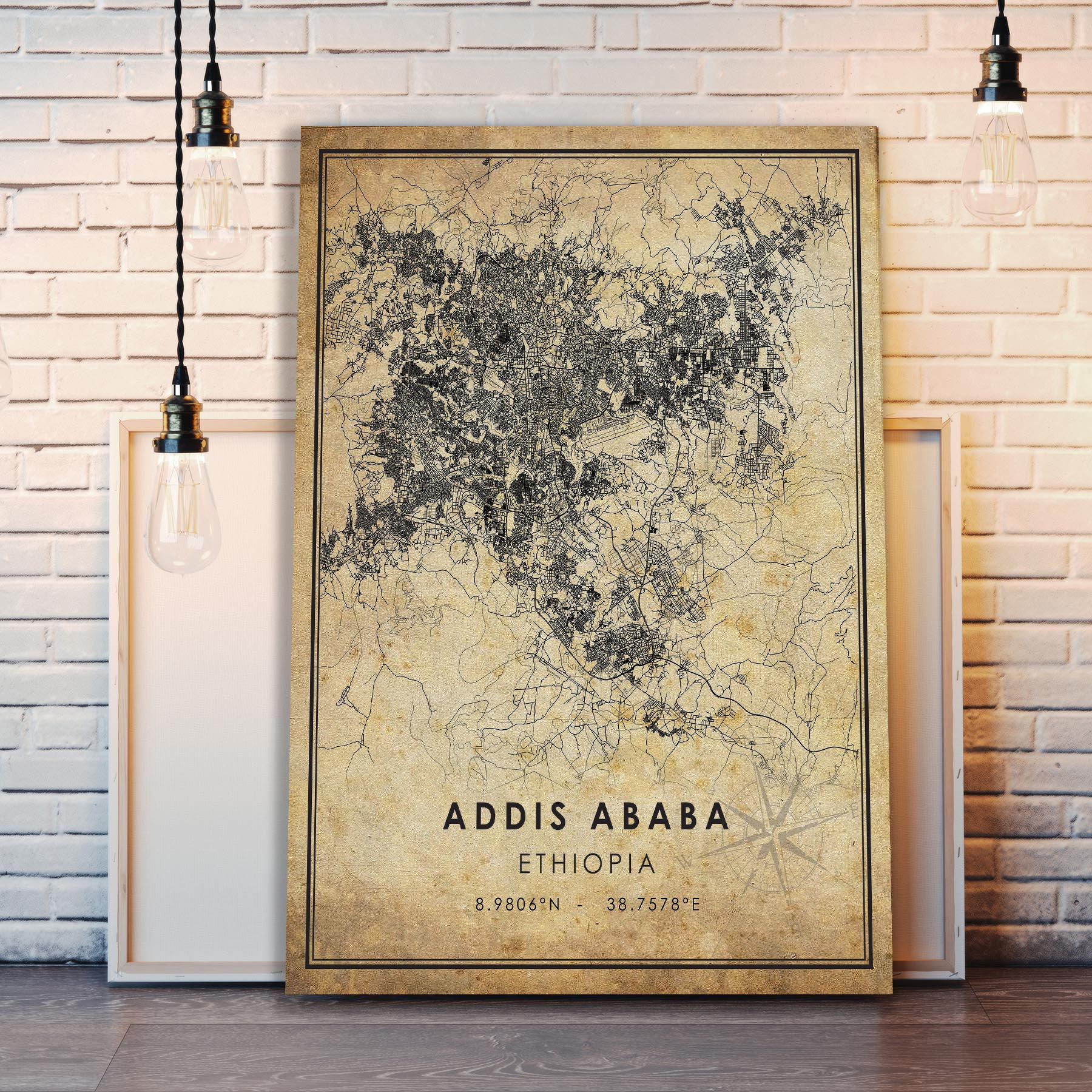 Addis Ababa Vintage Map Print Addis Ababa Map Addis Ababa - Etsy