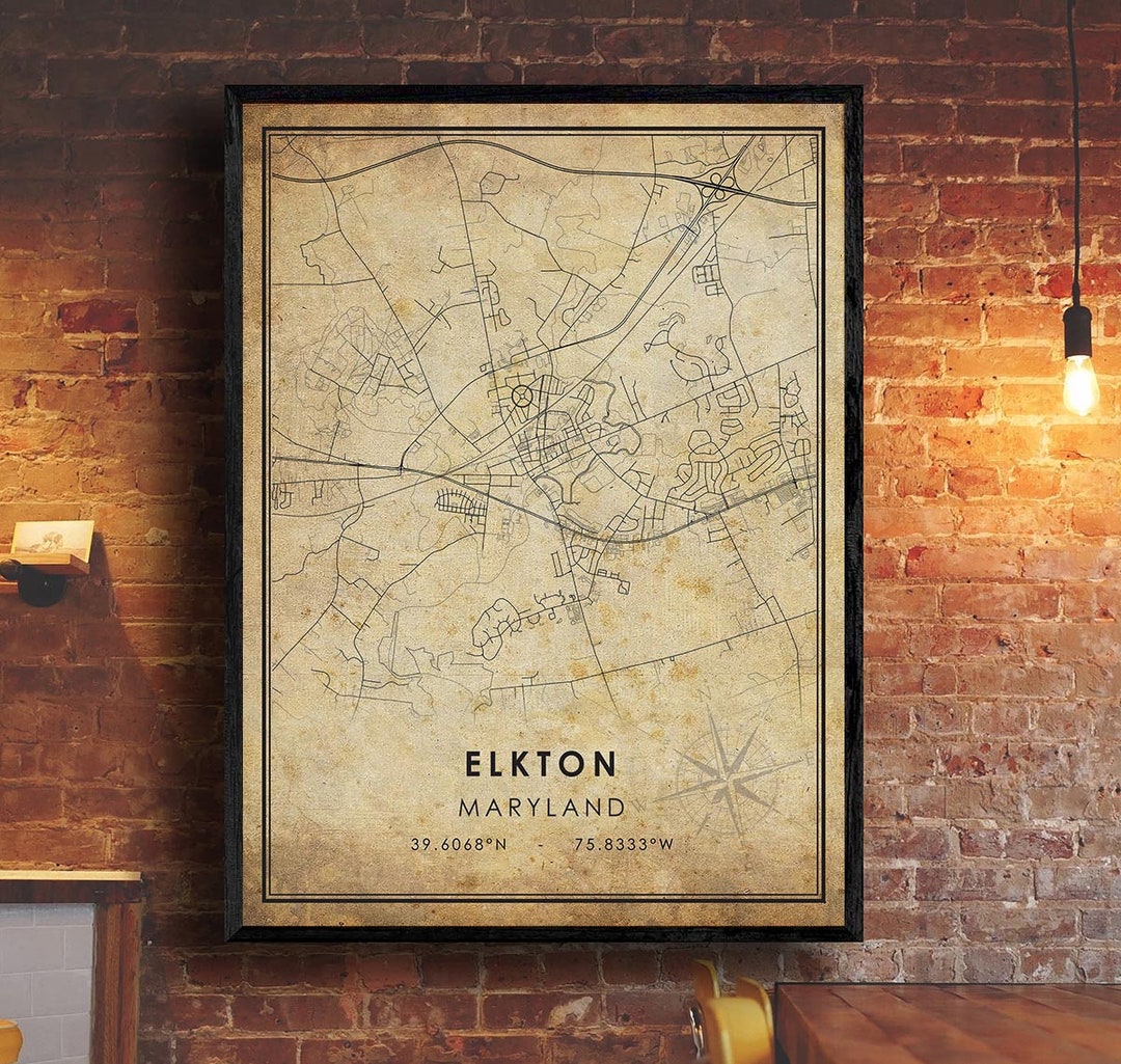 Elkton Map Print | Elkton Map | Maryland Map Art | Elkton City Road Map ...