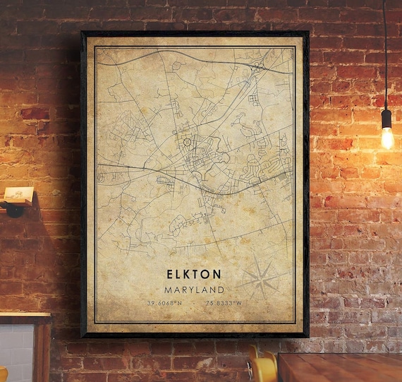 Elkton Map Print Elkton Map Maryland Map Art Elkton City - Etsy