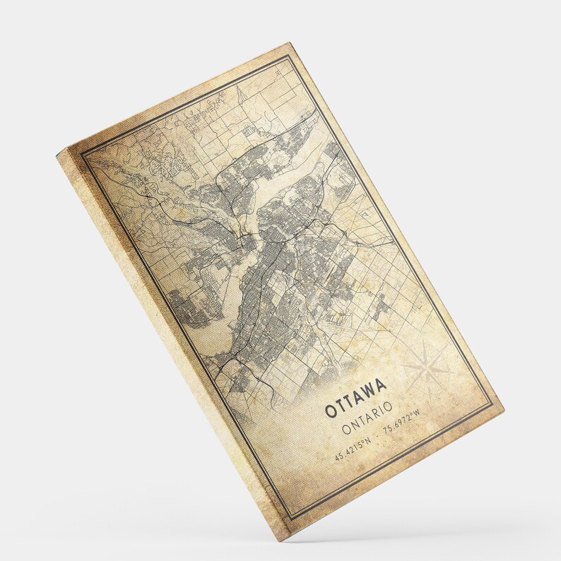 Ottawa Vintage Map Print | Ottawa Map | Canada Map Art | Ottawa City ...