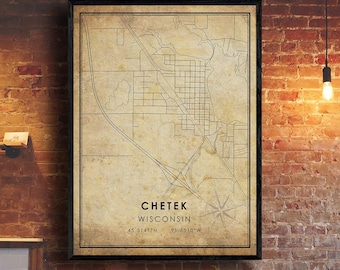Chetek Map Poster - Etsy