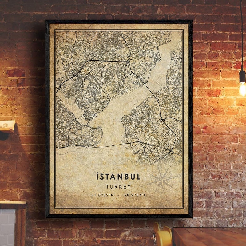 Istanbul Map Art Print - Etsy