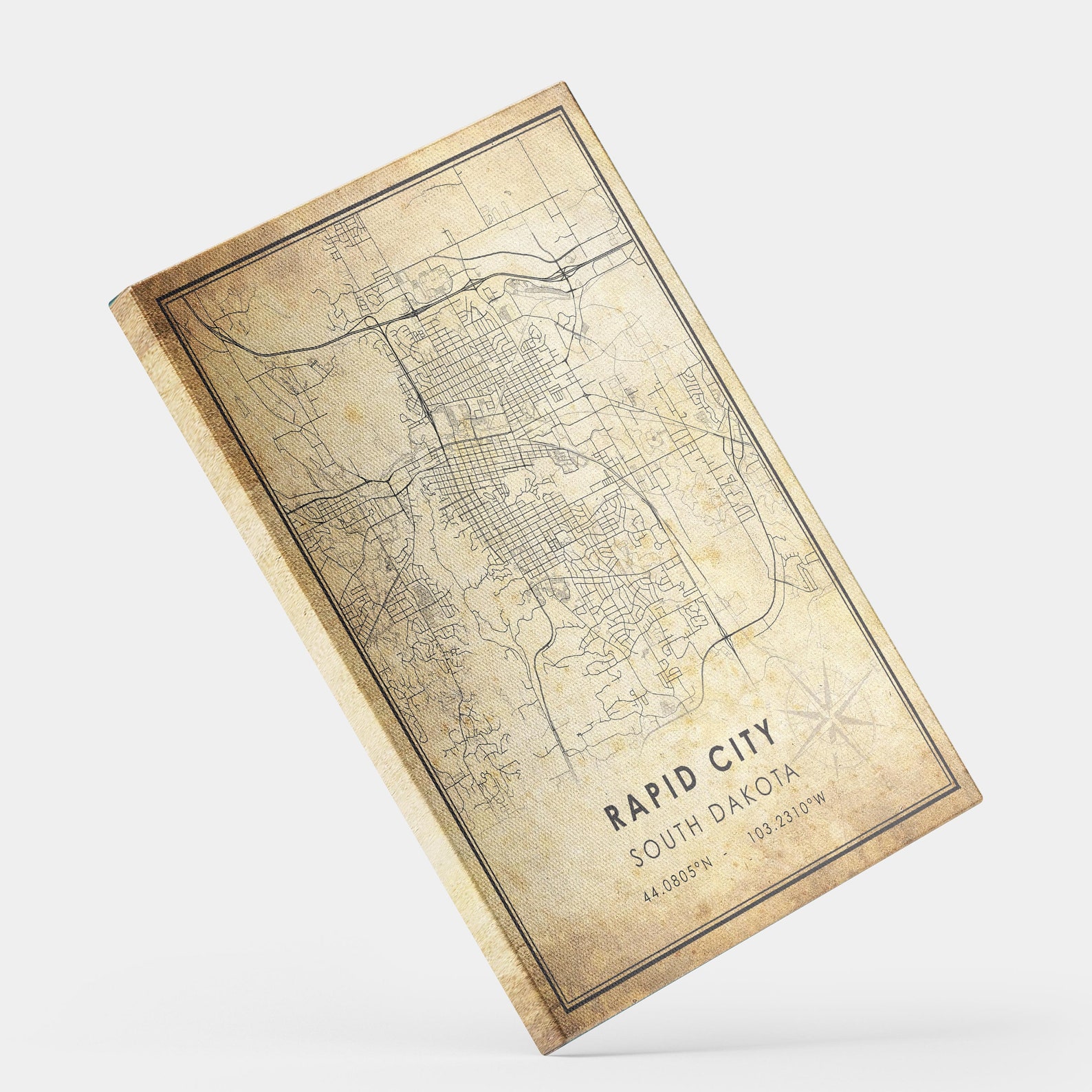 Rapid City Vintage Map Print | Rapid City Map | South Dakota Map Art ...