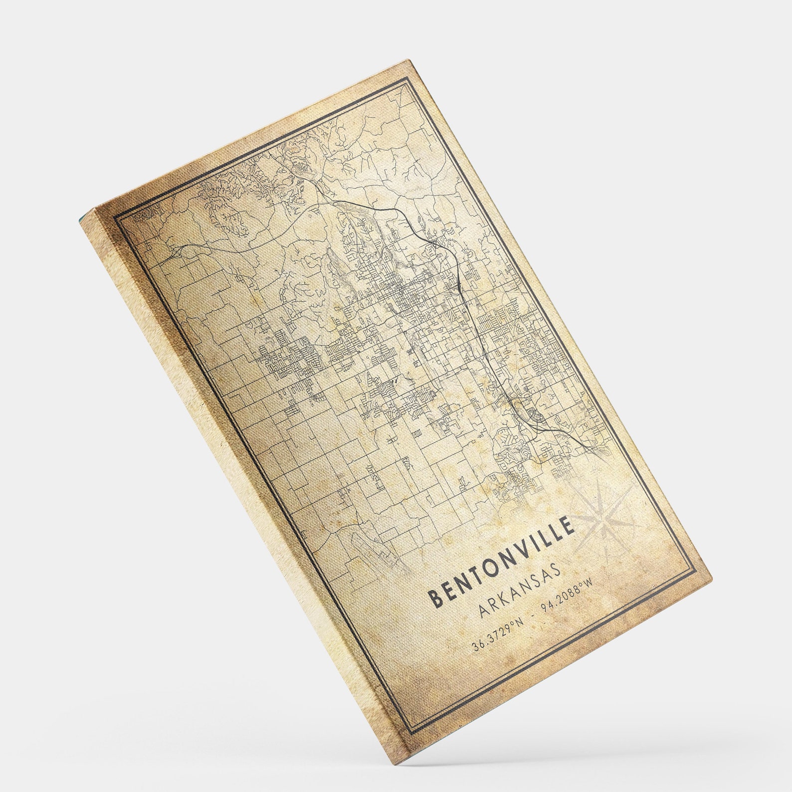 Bentonville Map Print Bentonville Map Arkansas Map Art Bentonville City ...