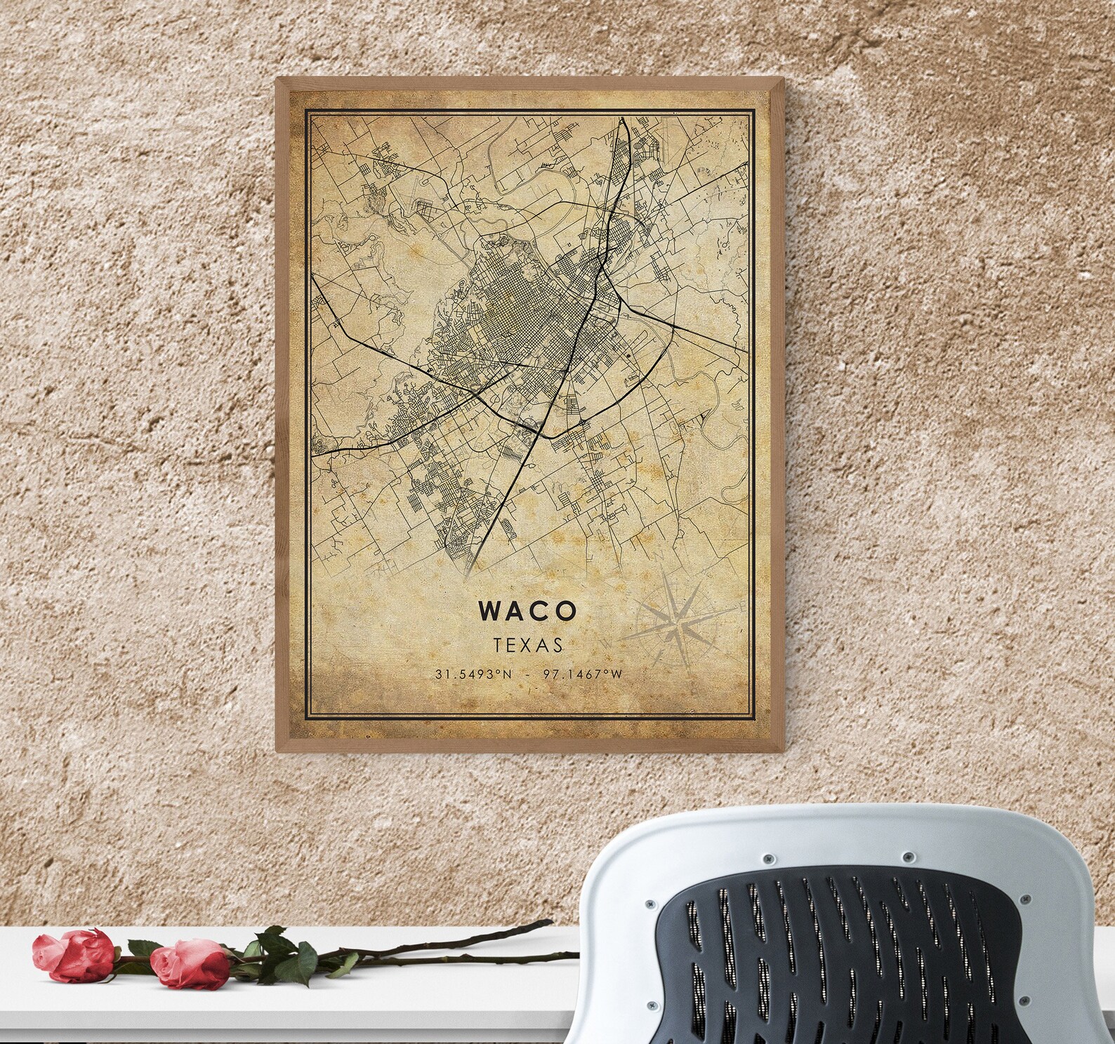 Waco Vintage Map Print Waco Texas Map Waco City Road Map | Etsy