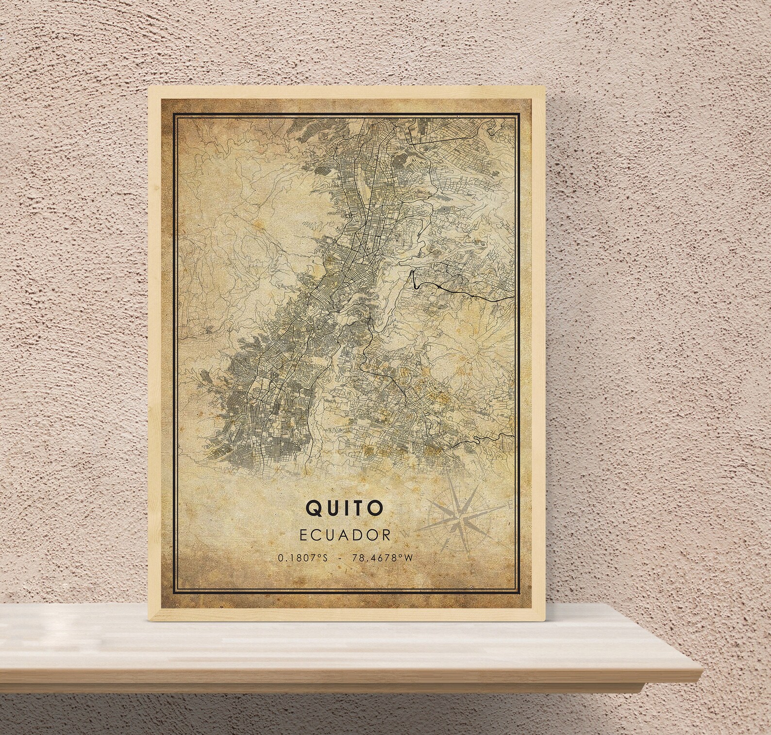 Quito Vintage Map Print Quito Map Ecuador Map Art Quito | Etsy