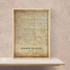 Shaker Heights Map Print Shaker Heights Map Ohio Map Art | Etsy