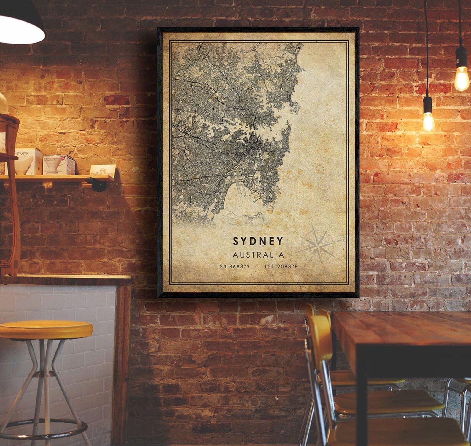 Sydney Vintage Map Print Sydney Map Australia Map Art - Etsy