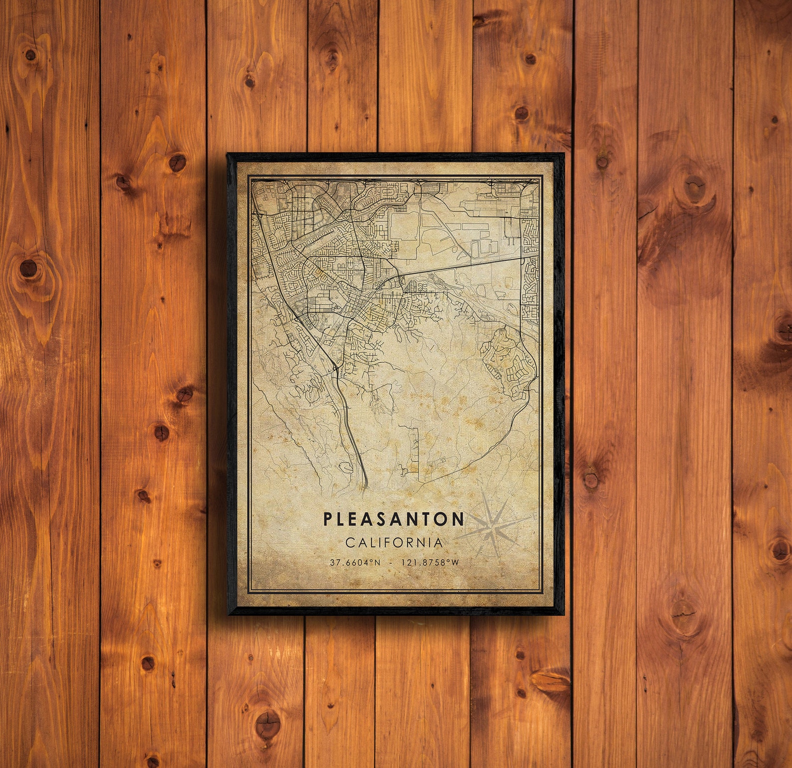 Pleasanton Vintage Map Print Pleasanton Map California Map | Etsy