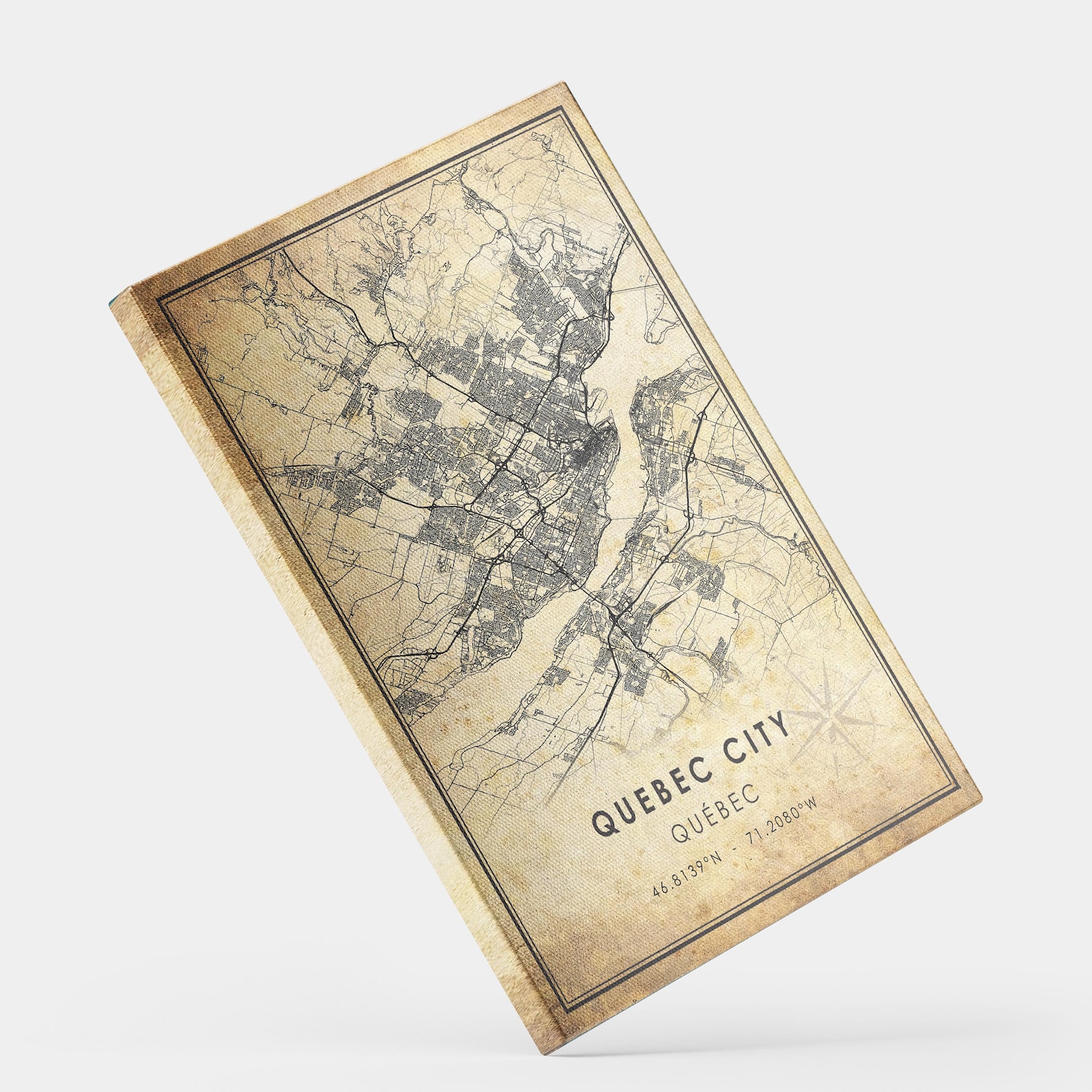 Quebec City Vintage Map Print Quebec City Map Canada Map - Etsy