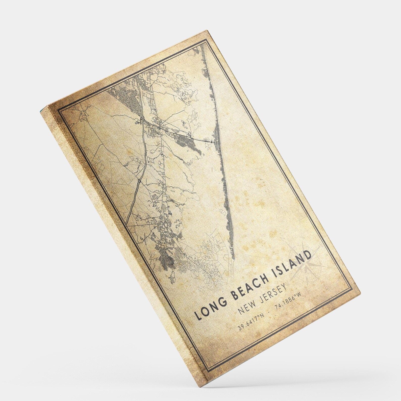 Long Beach Island Map Print | Long Beach Island Map | New Jersey Map ...
