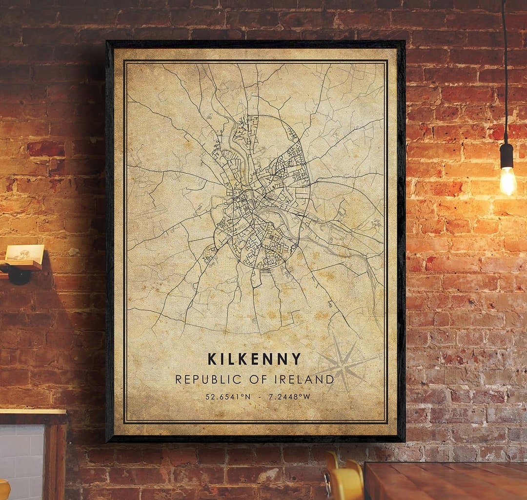 Kilkenny Map Print | Kilkenny Map | Ireland Map Art | Kilkenny Ireland ...