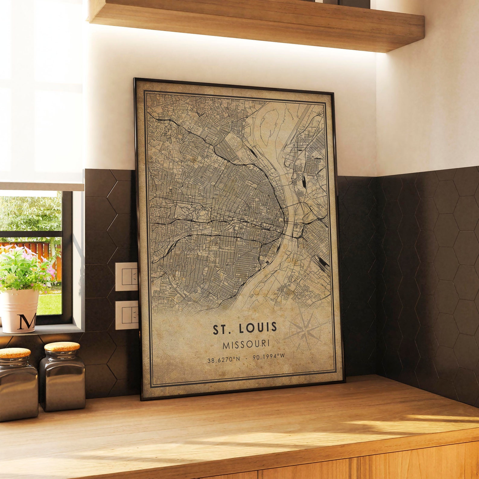 St. Louis Vintage Map Print | St. Louis Map | Missouri Map Art | St ...