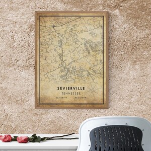 Sevierville Map Print Sevierville Map Tennessee Map Art | Etsy