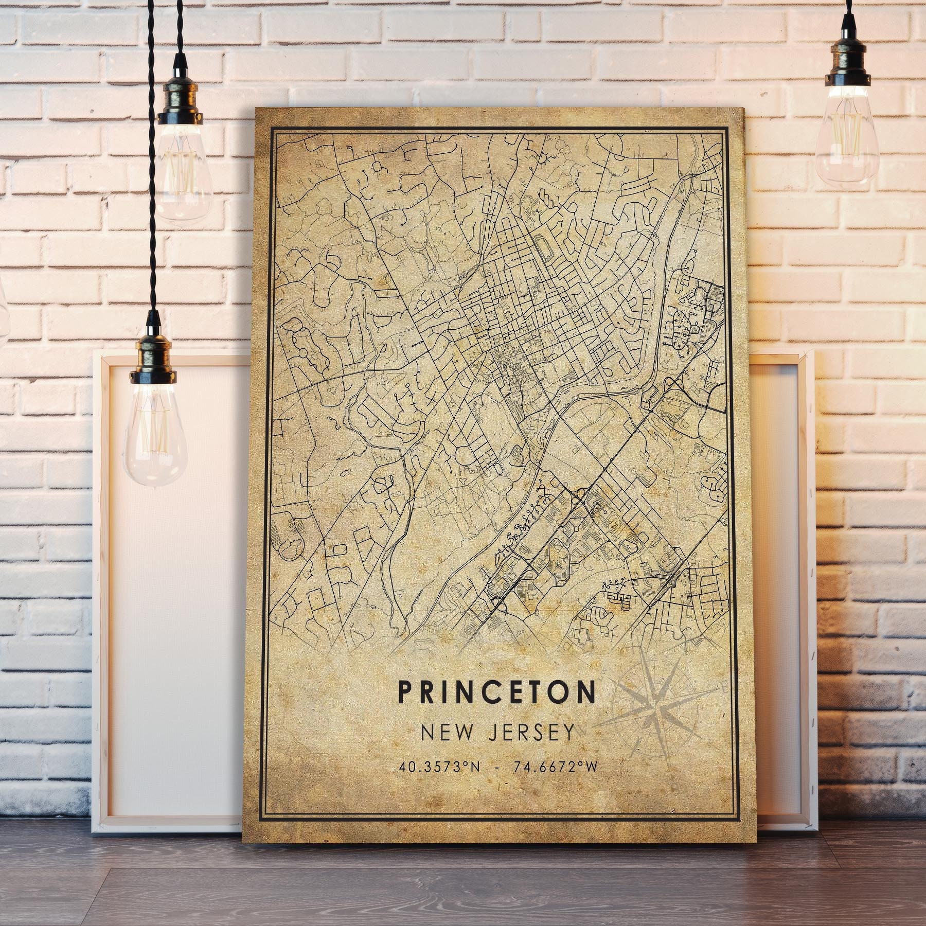 Princeton Map Print Princeton Map New Jersey Map Art - Etsy