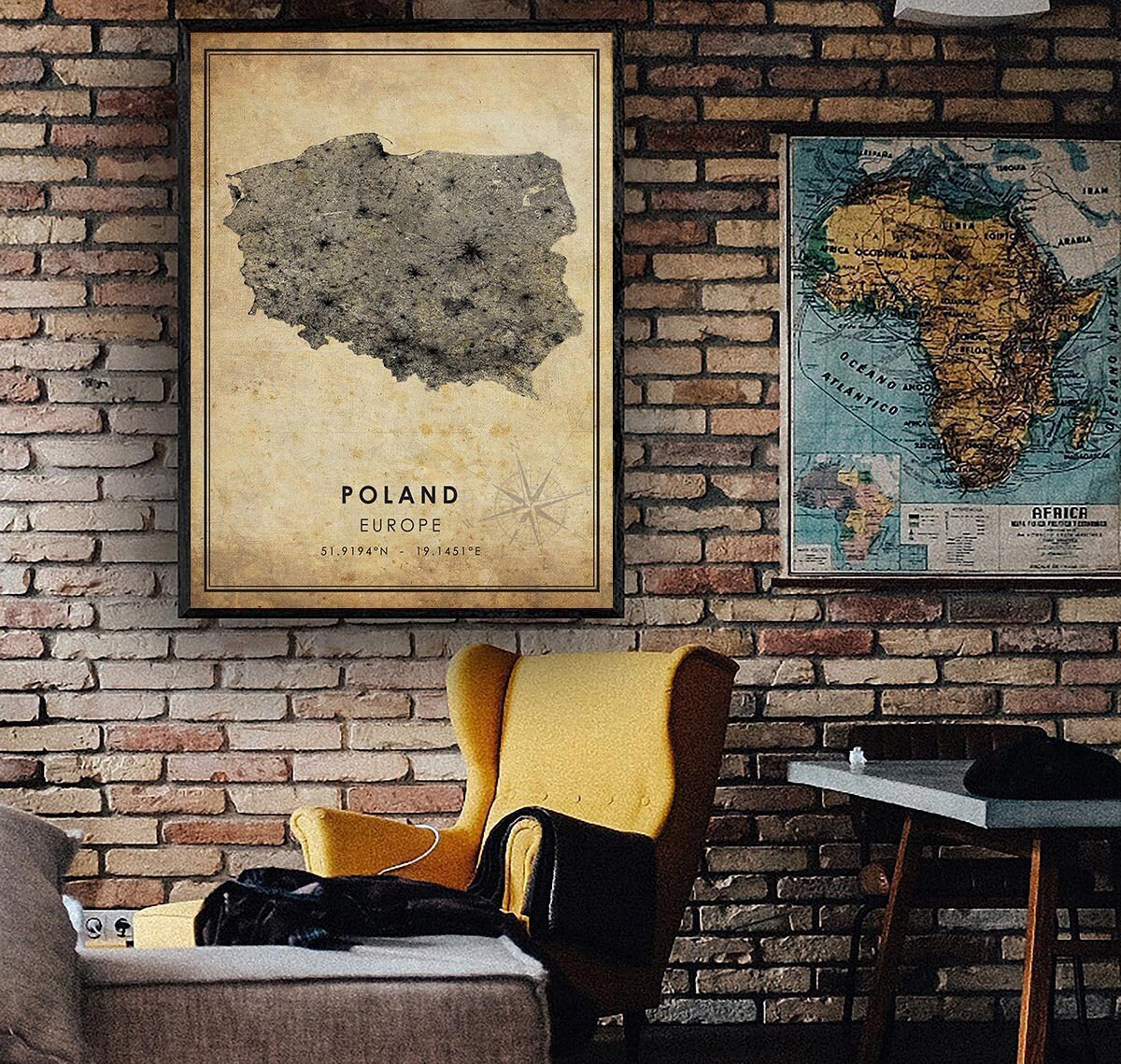 Poland Vintage Map Print | Poland Map | Poland Europe Map Art | Poland ...