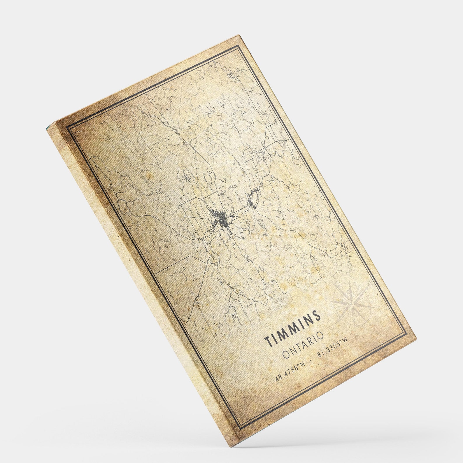 Timmins Map Print | Timmins Map | Ontario Map Art | Timmins City Road ...