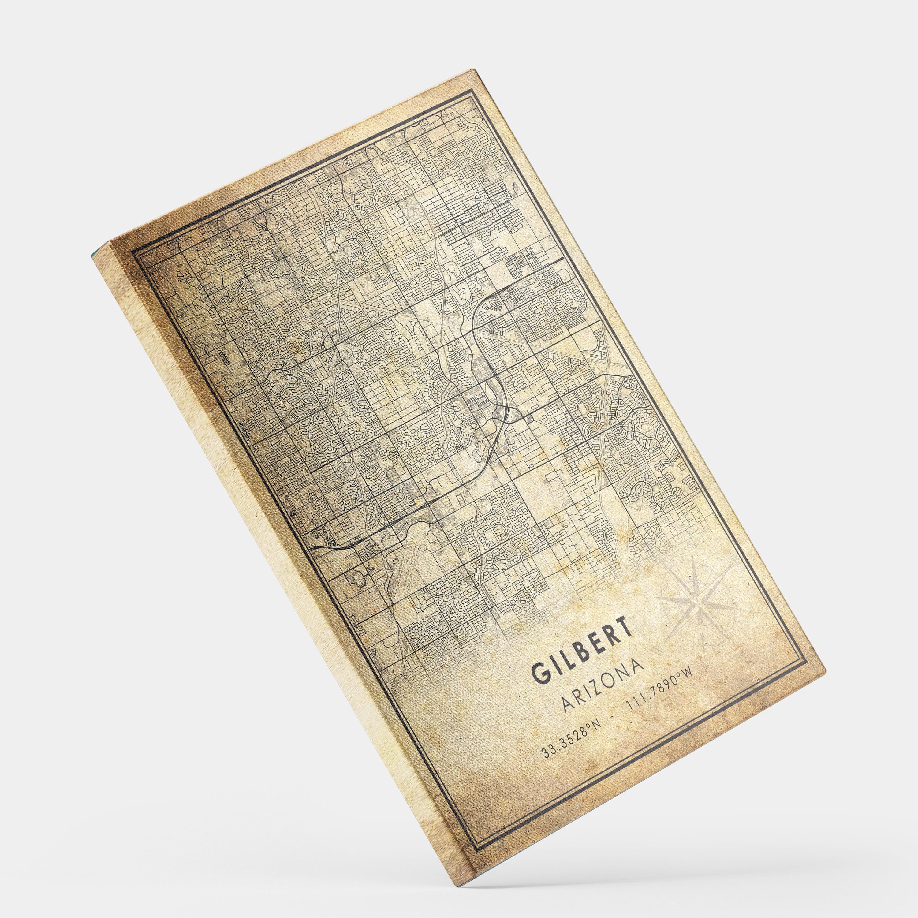 Gilbert Vintage Map Print | Gilbert Map | Arizona Map Art | Gilbert ...