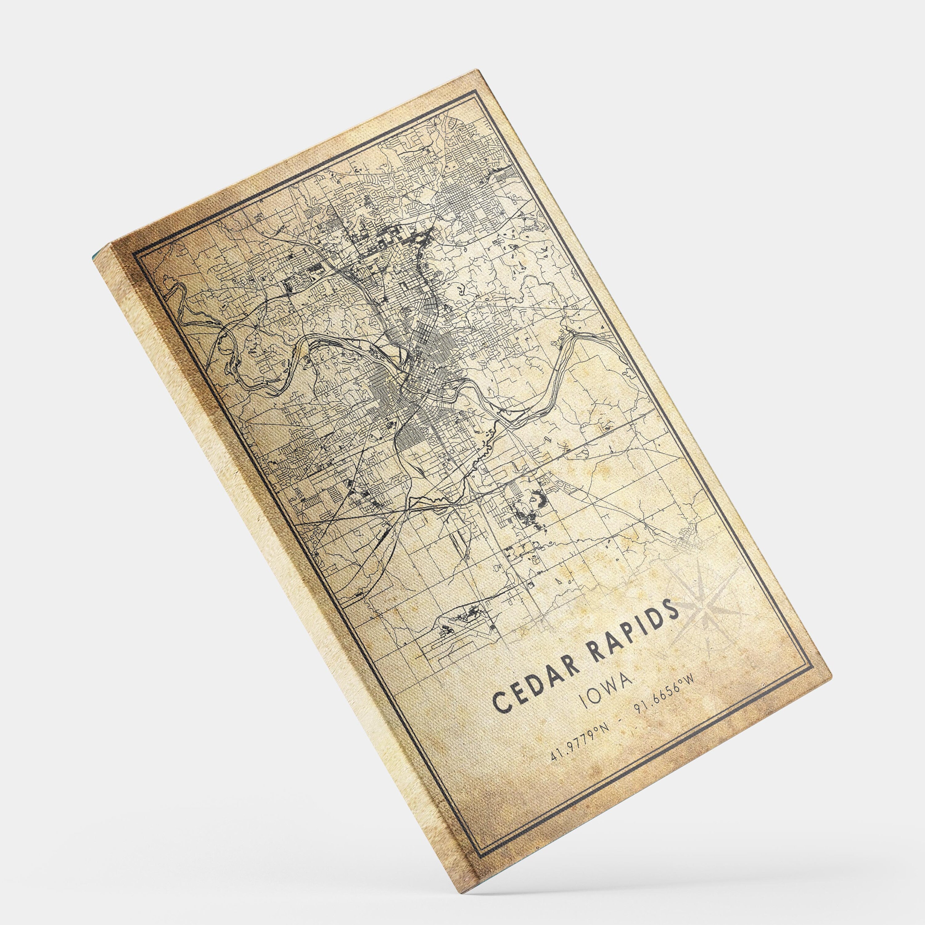 Cedar Rapids Vintage Map Print | Cedar Rapids Map | Iowa Map Art ...