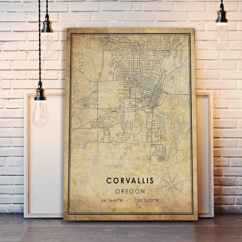 Corvallis Map Print | Corvallis Map | Oregon Map Art | Corvallis City ...