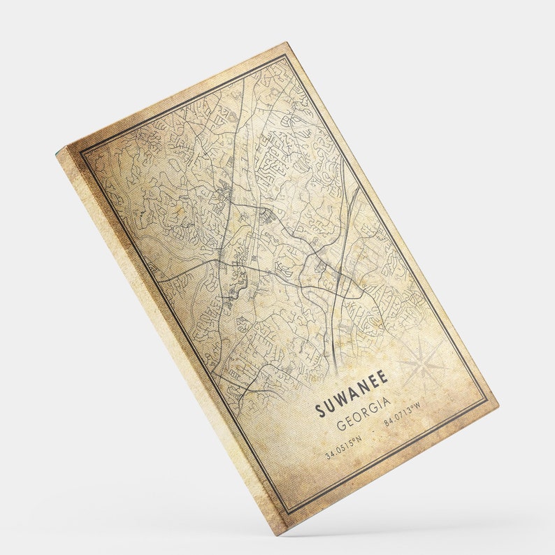 Suwanee Map Print | Suwanee Map | Georgia Map Art | Suwanee City Road ...
