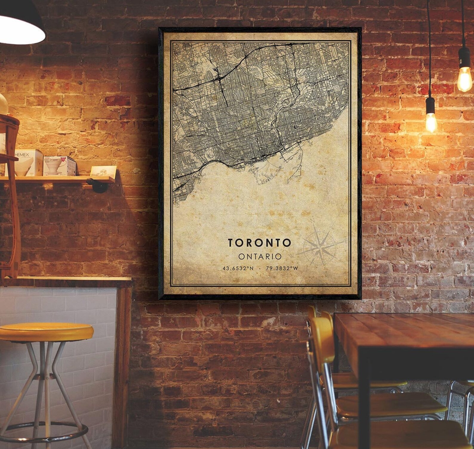 Toronto Vintage Map Print Toronto Map Ontario Map Art - Etsy
