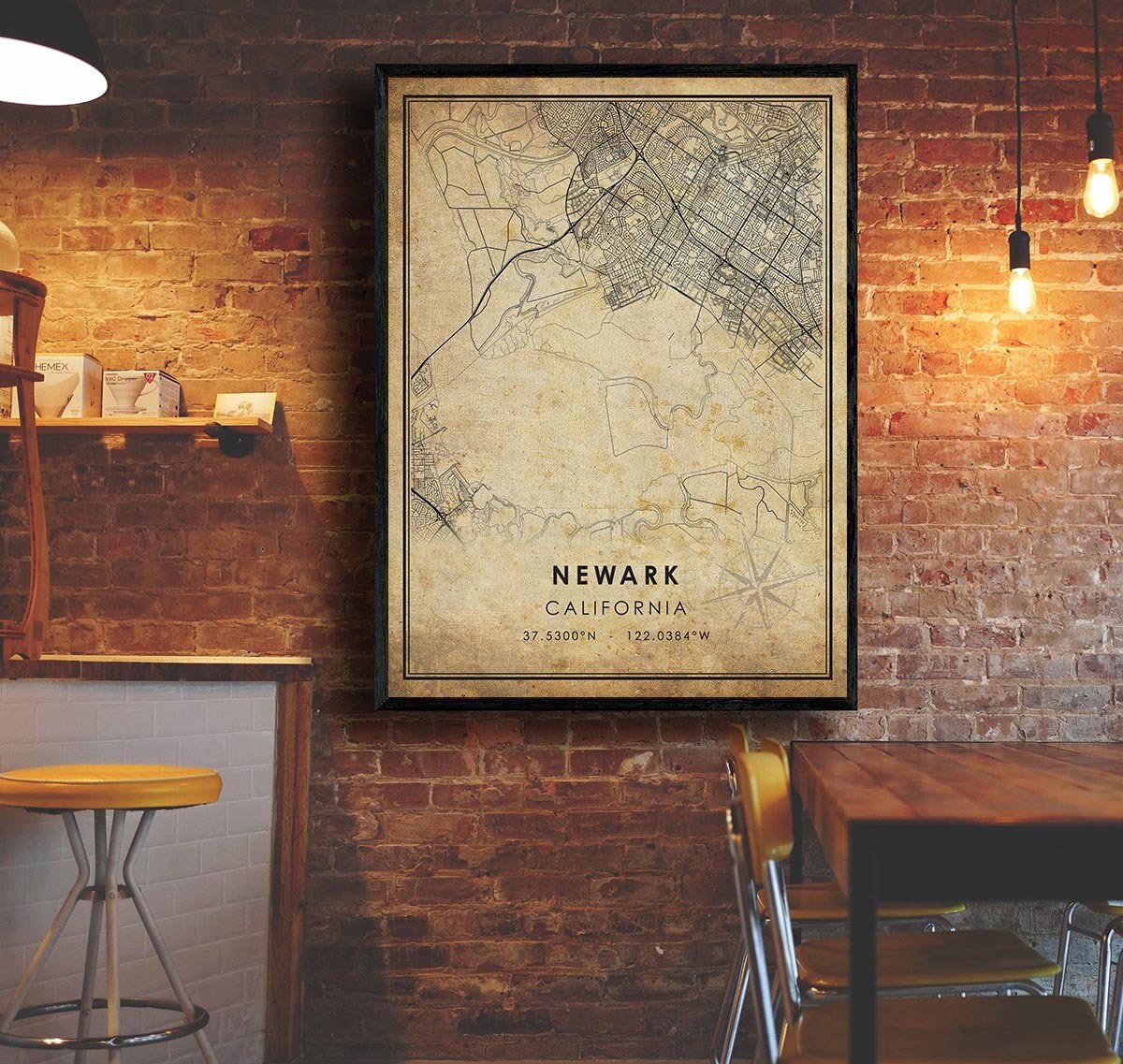 Newark Map Print | Newark Map | California Map Art | Newark City Road ...