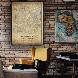 Levittown Vintage Map Print | Levittown Pennsylvania Map | Levittown ...