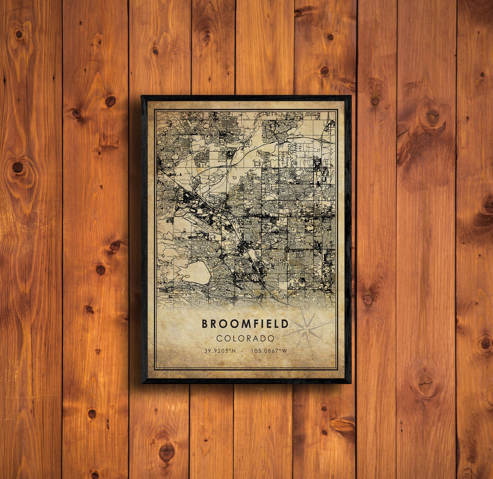 Broomfield Vintage Map Print Broomfield Map Colorado Map Art | Etsy