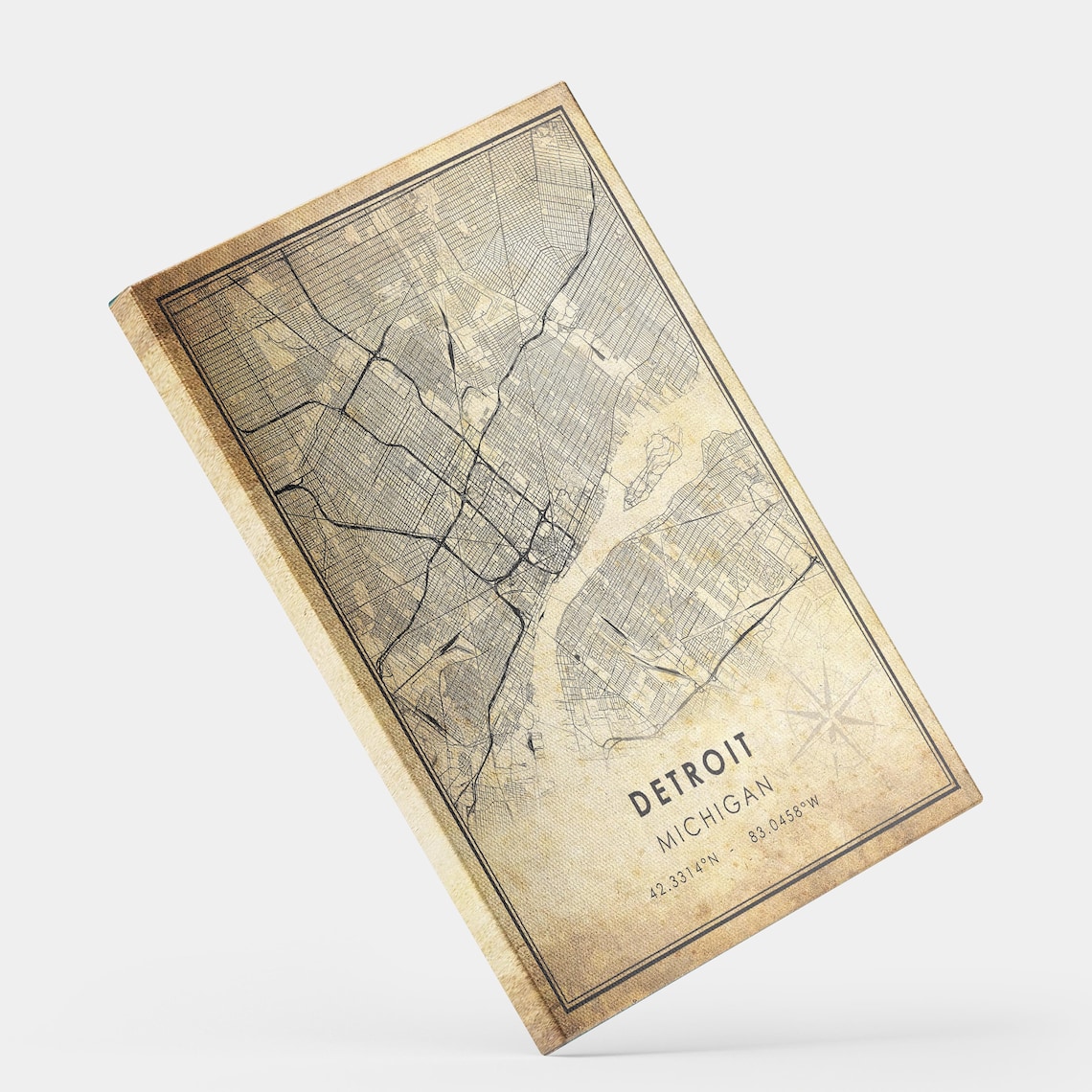 Detroit Vintage Map Print Detroit Map Michigan Map Art - Etsy